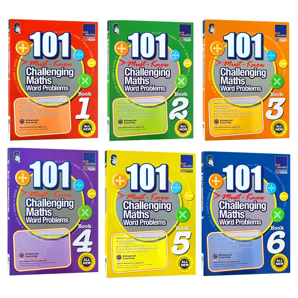 ♣ 6 Books/Set Grade 1-6 Math SAP 101 Challenging Maths Word Problems ...