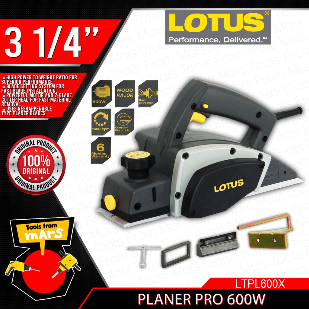 LOTUS Electric Planer 3-1/4" PRO 600W LTPL600X TFM LPT | Lazada PH