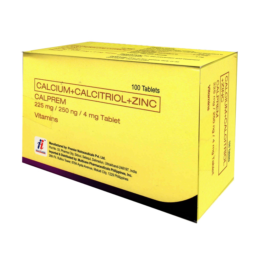 CALPREM Calcium + Calcitriol + Zinc (as picolinate) 1 Tablet | Lazada PH