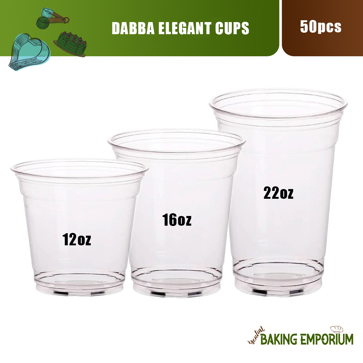 Xsential - Dabba Elegant Cups Milk Tea Cup 12oz / 16oz / 22oz PET Cups ...