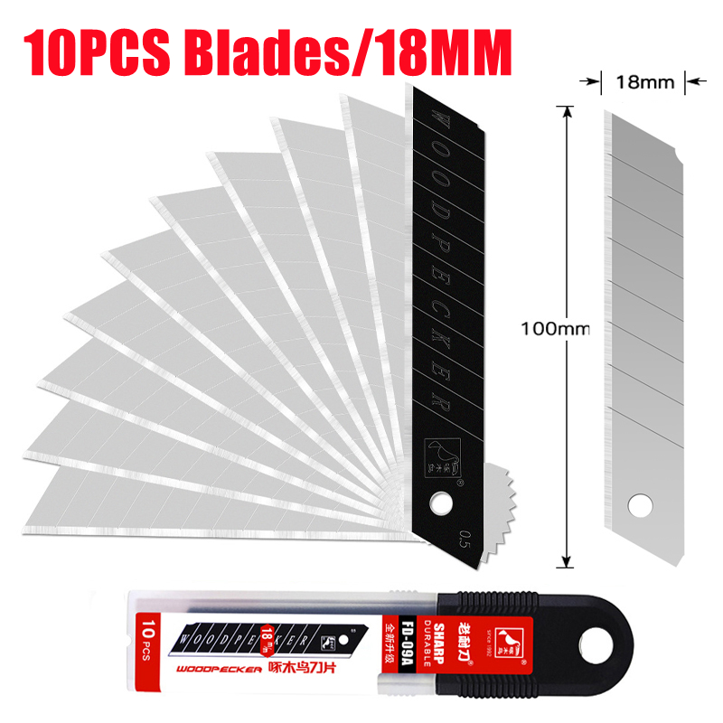 6 in 1 Industrial Snap Off Blade Cutter Knife 18MM Blades Utility Knife ...