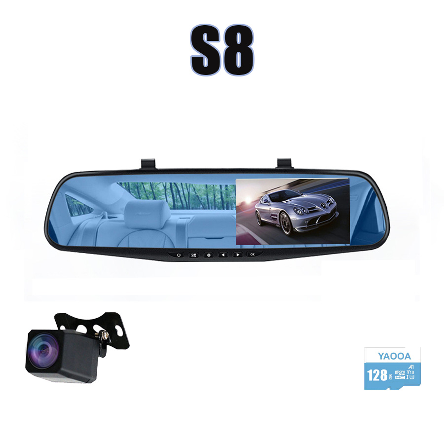 S8 HD 4.3 INCH Car Dashcam LED Waterproof Camera Reverse Image ...