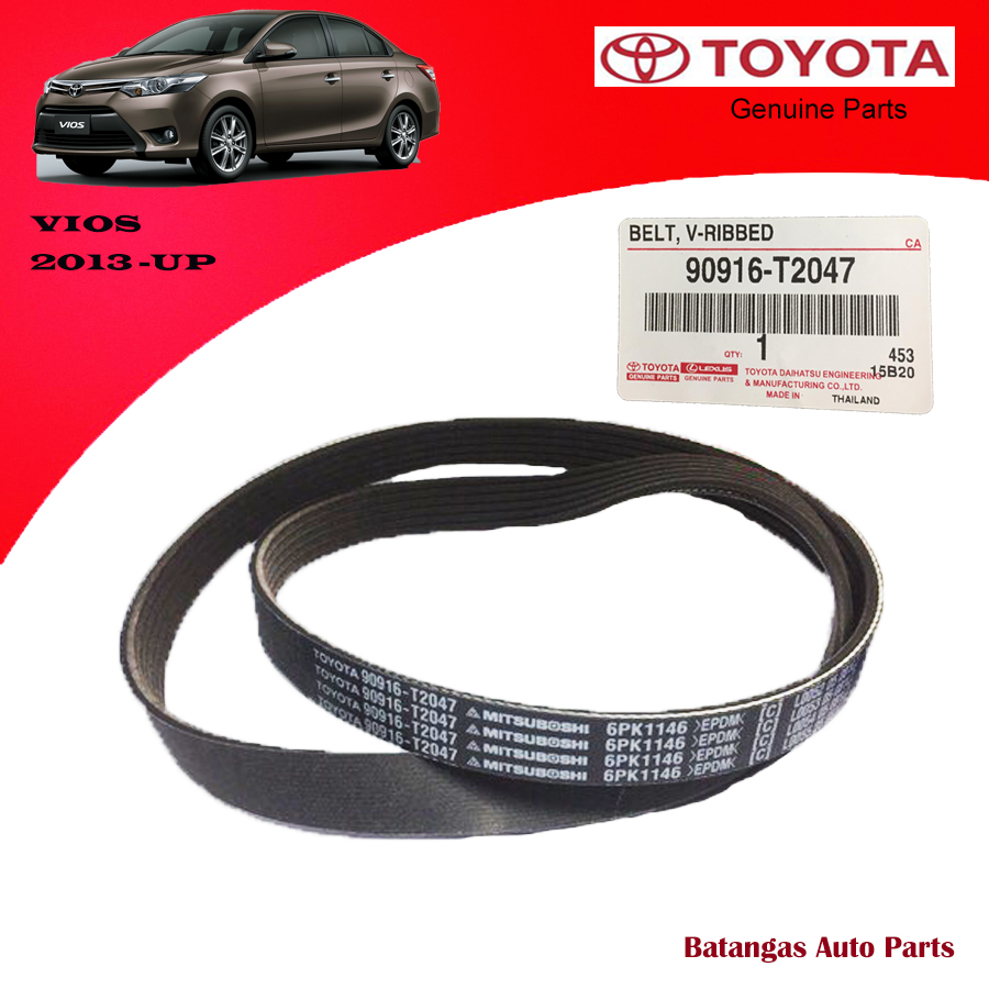 GENUINE TOYOTA ALTERNATOR DRIVE BELT 90916-T2047 for VIOS 2013-UP ...