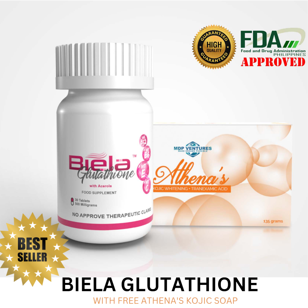 BIELA GLUTATHIONE WITH FREE ATHENA KOJIC SOAP | Lazada PH