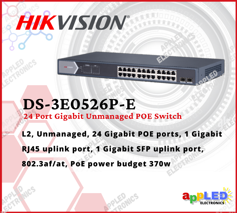 Hikvision DS-3E0526P-E 24 Port Gigabit Unmanaged POE Switch | Lazada PH
