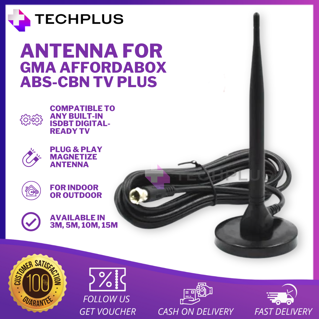 TechPlus GMA AFFORDABOX AND ABS CBN TV PLUS ANTENNA 3M 5M 10M 15M | Lazada PH