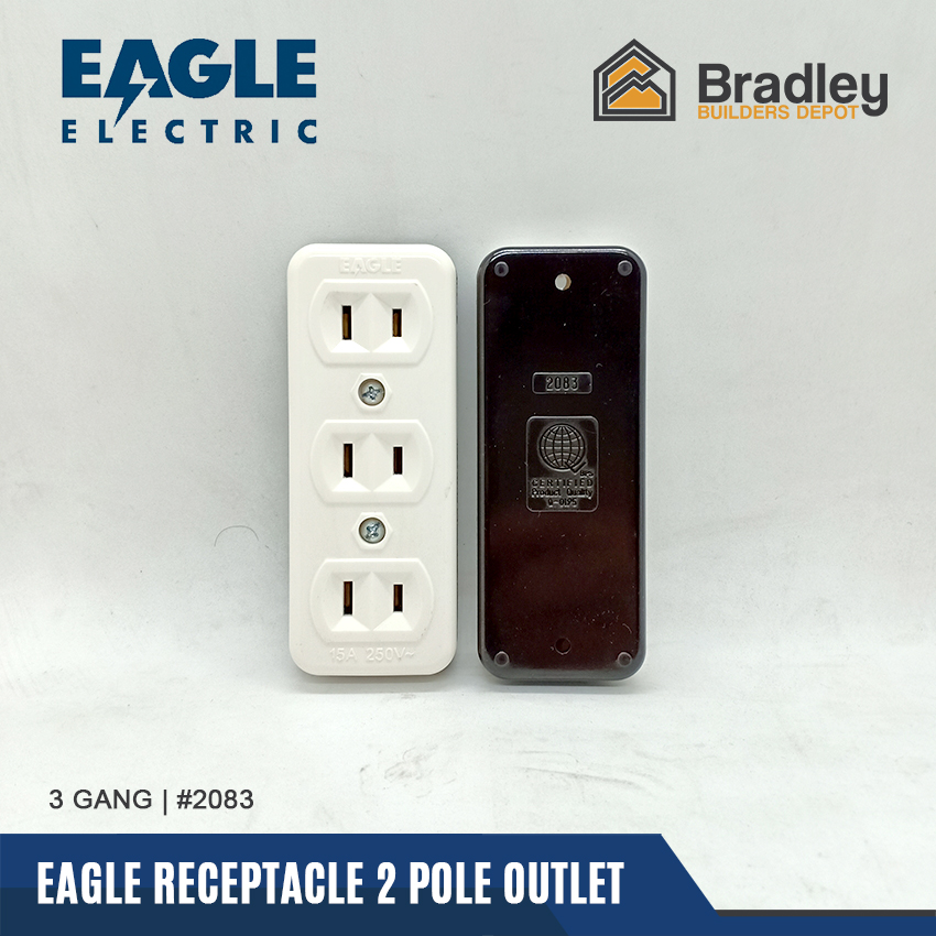 Eagle Receptacle 2 Pole Outlet (2 gang or 3 gang) | Lazada PH