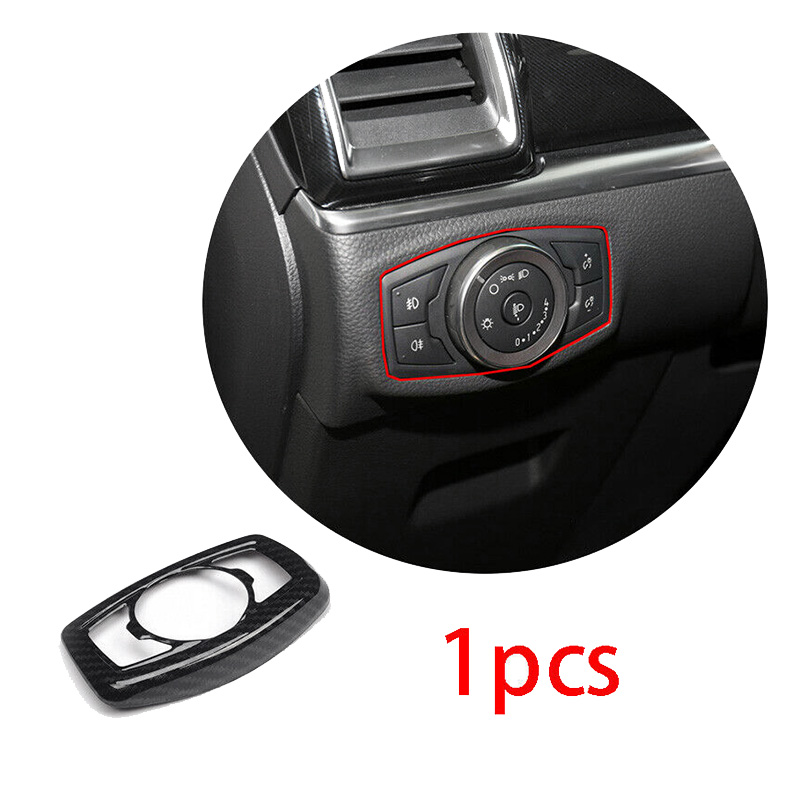 Carbon Fiber Headlight Lamp Switch Cover Trim Control Button Frame for ...