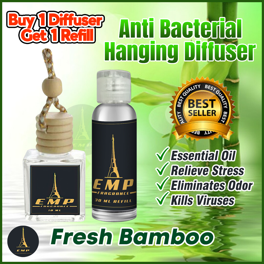EMP FRESH BAMBOO 1 HANGING DIFFUSER 10 ML 2 REFILL BOTTLE 30 ML CAR AIR ...