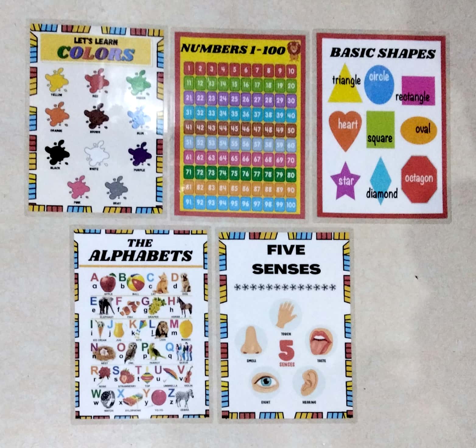 Laminated charts educational charts for kids(Size-A4) | Lazada PH
