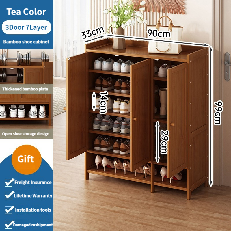 Shoe Cabinet Multi-layer Shoe Rack Bamboo Shoe Organizer Shoe Storage ...