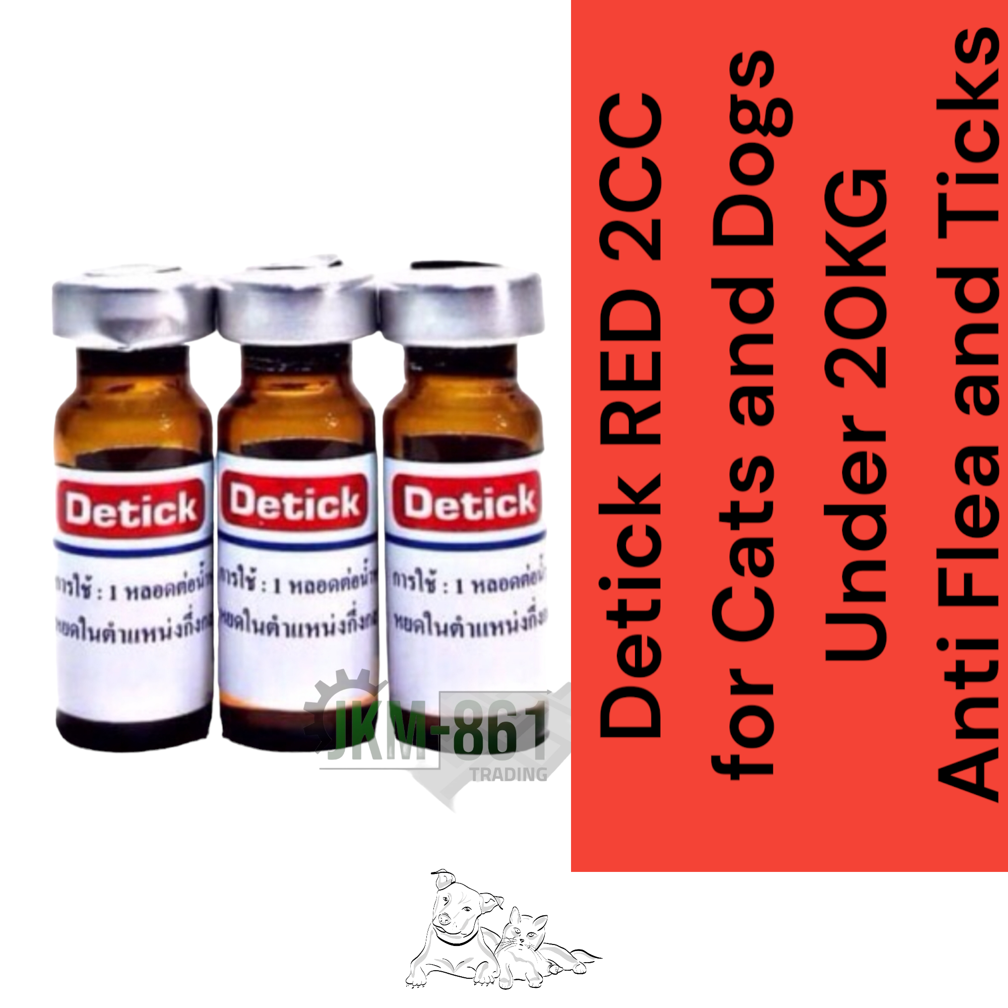 DETICK PLUS 1CC for 0-10KG Eliminate tick and fleas for cat dog kitten ...