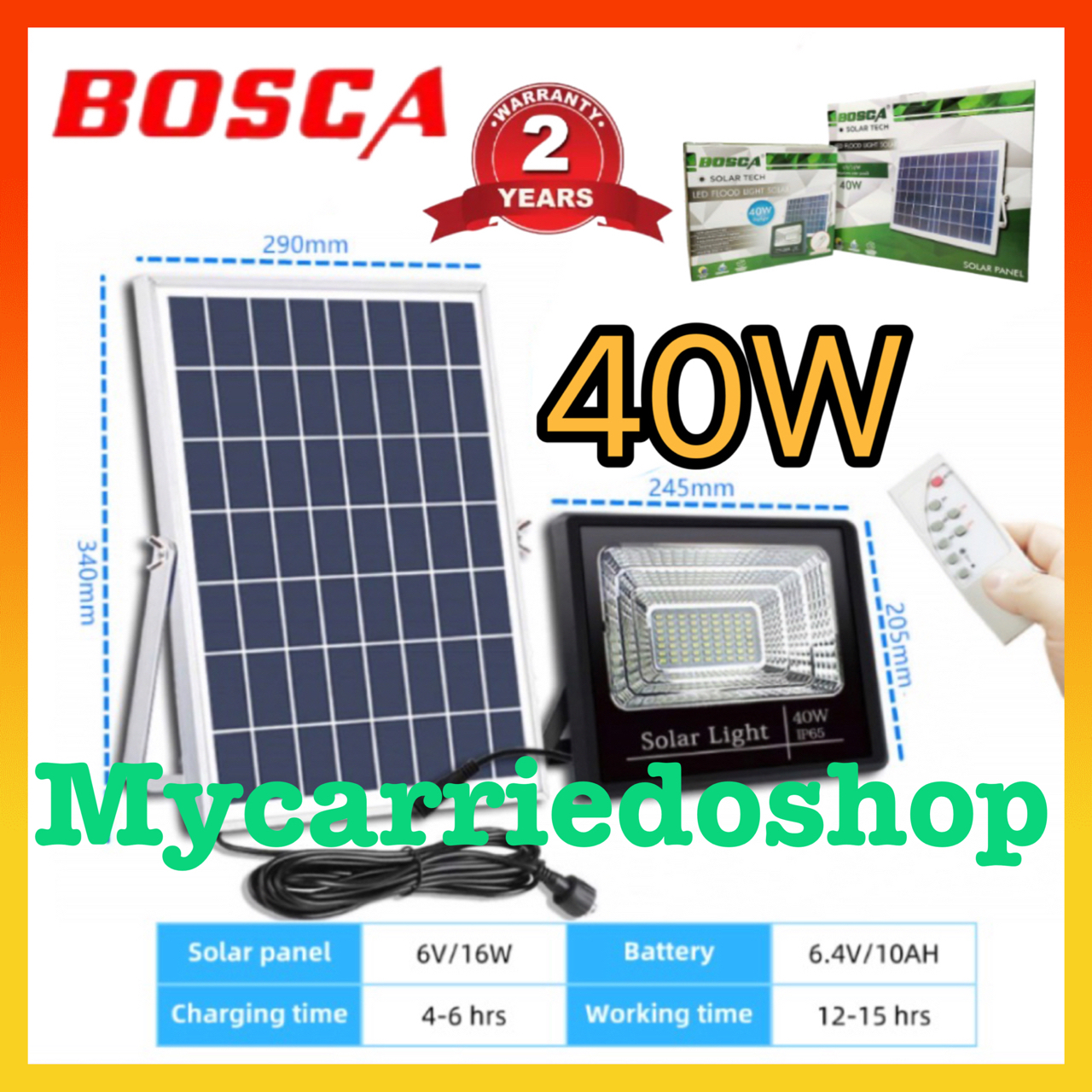 BOSCA 2 Year Warranty 40W Heavy Duty Solar Led Outdoor Flood Light ...