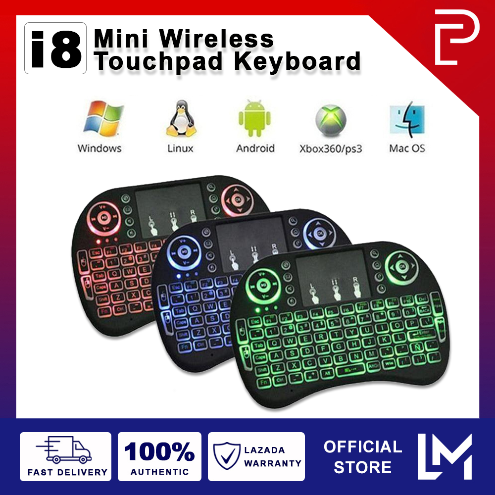 i8 Mini Keyboard 3-color Backlight Wireless Mini Keyboard With Touchpad ...