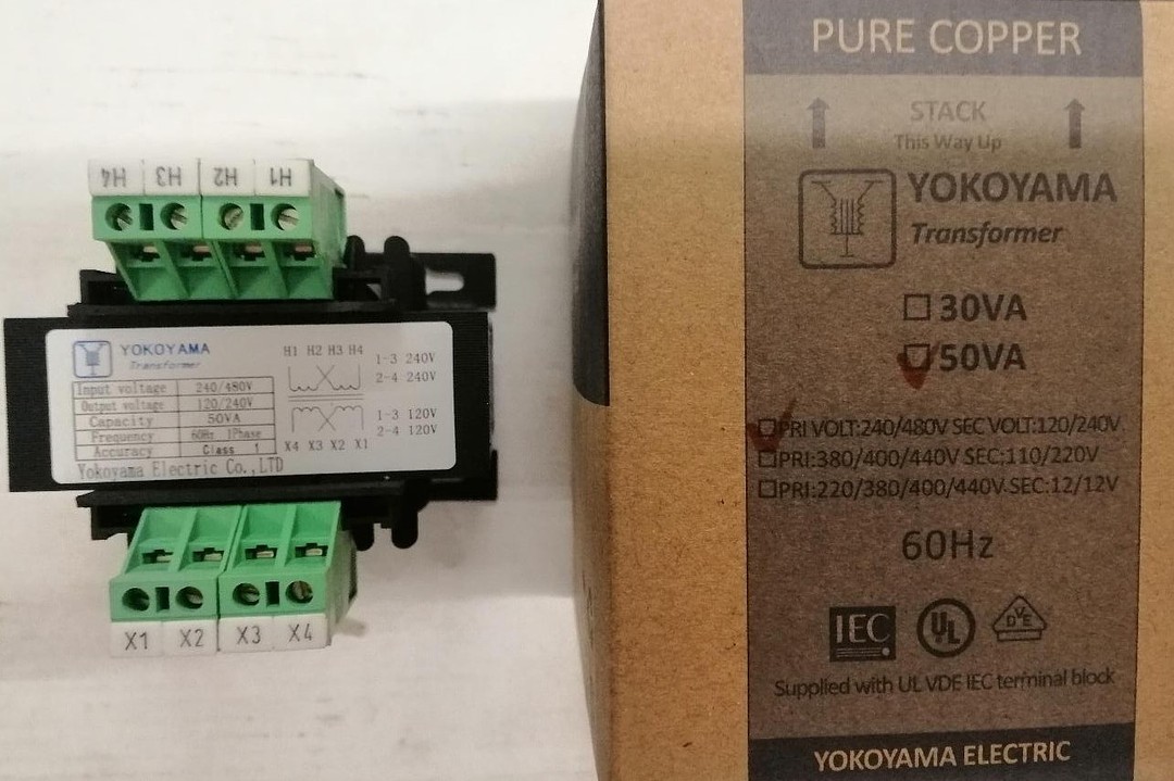 YOKOYAMA SINGLE PHASE CONTROL TRANSFORMER 50VA 240/480V (OPEN TYPE ...