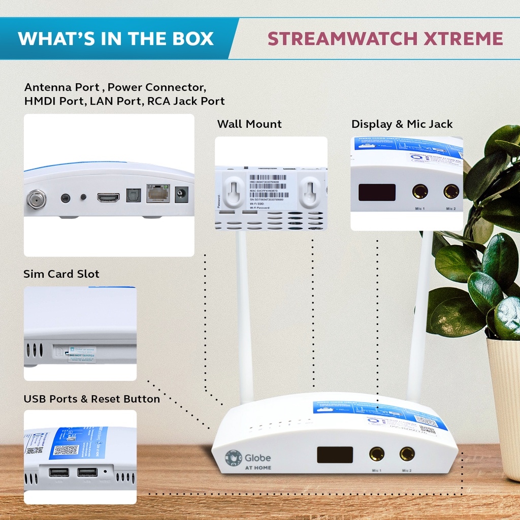 Globe Streamwatch Xtreme Prepaid WiFi - White | Lazada PH