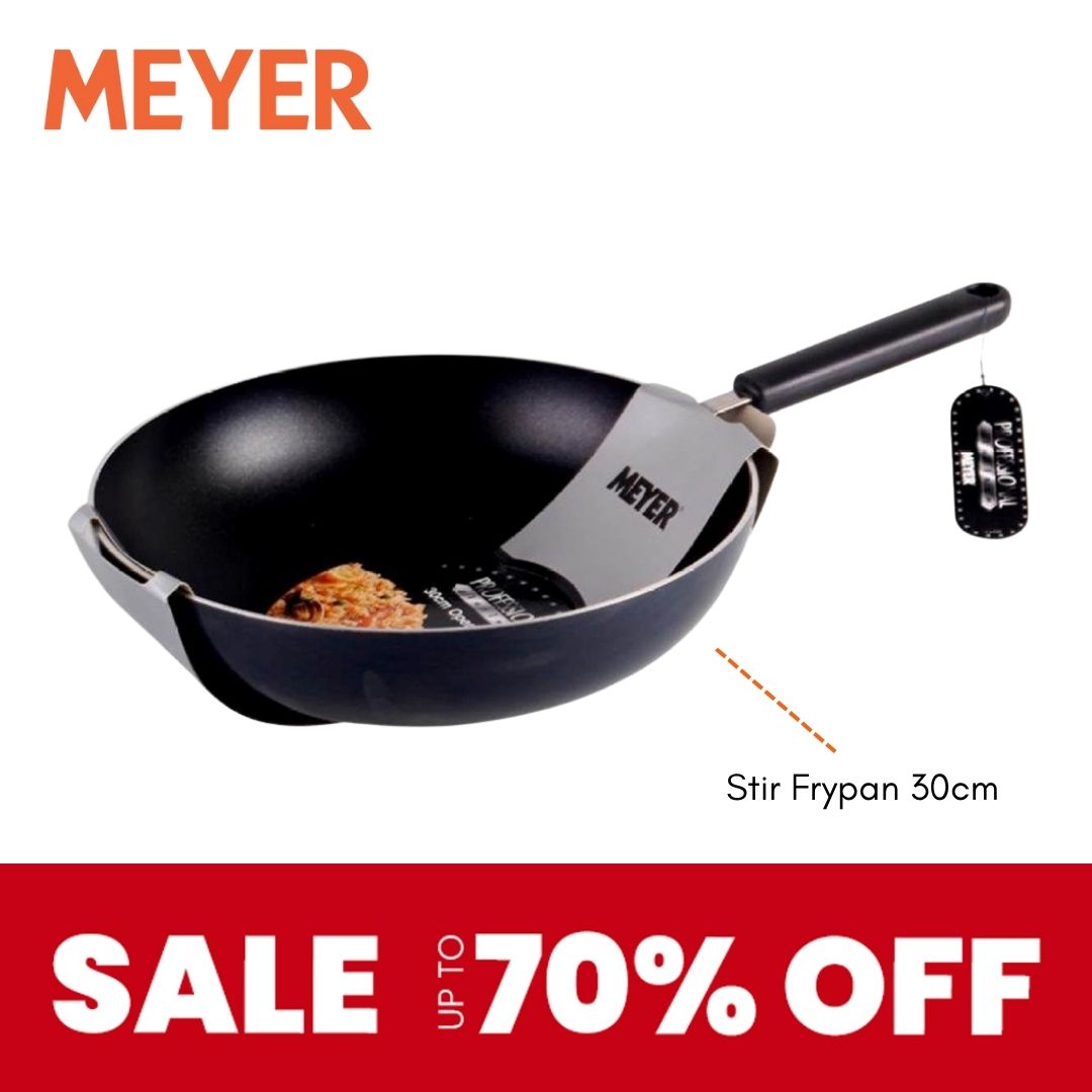 Meyer Open Frypan Non Stick Cookware Multi-use Non-Stick Frying Pan Wok Stir-frypan 30cm cs ...
