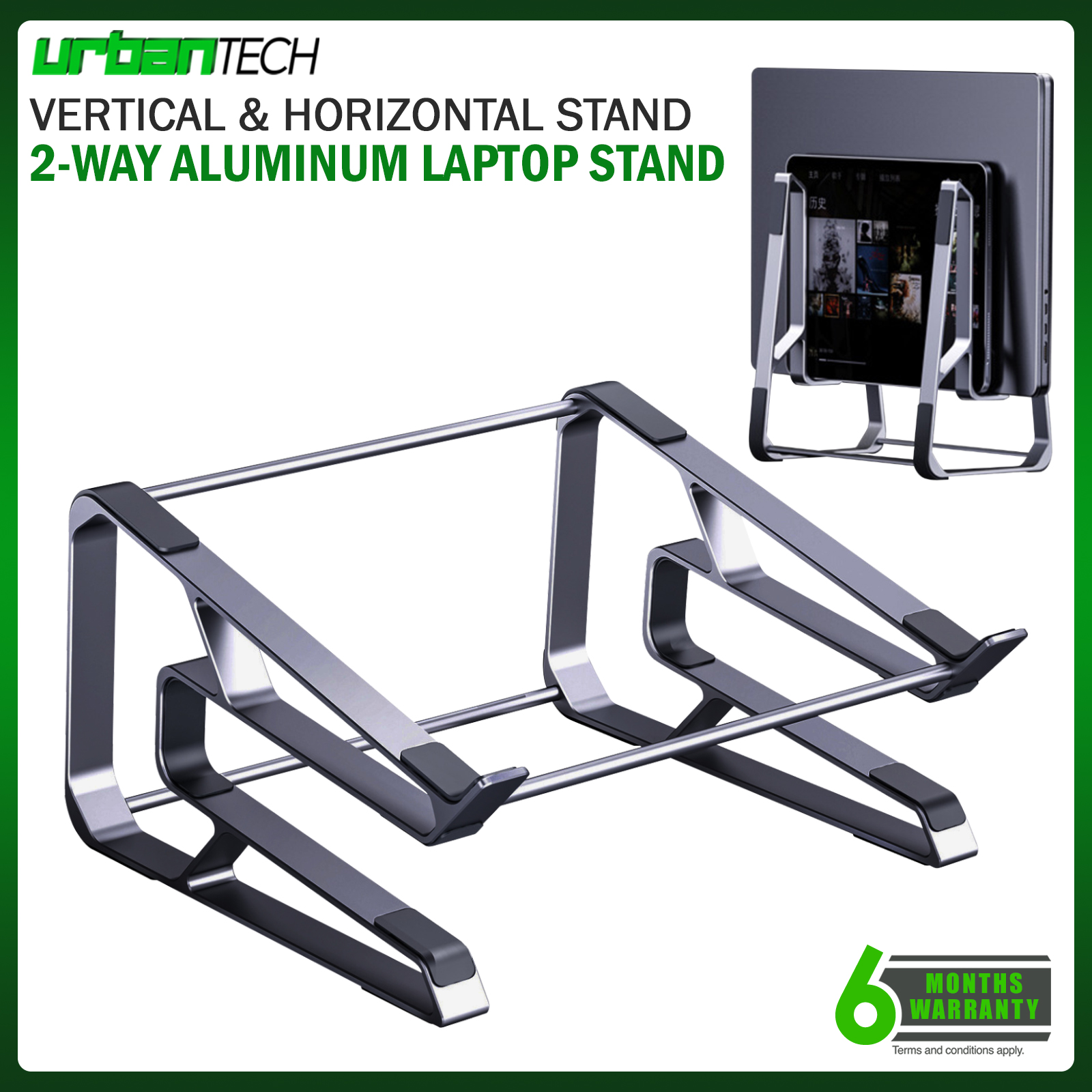 Dual Purpose 2-Way Vertical and Horizontal Hollow Style Aluminum Laptop ...