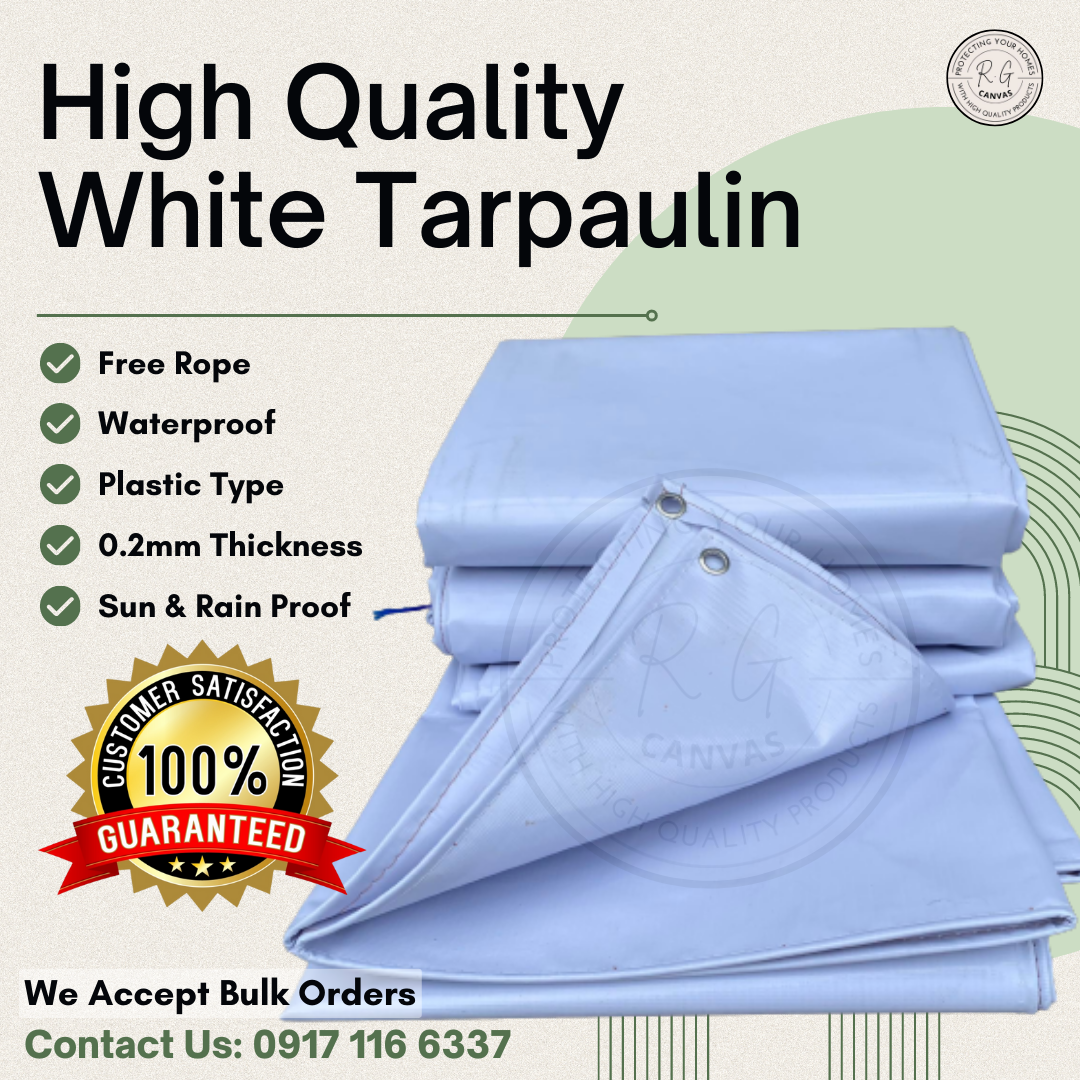 LIMITED STOCKS! 5x6FT HIGH QUALITY WHITE TARPAULIN "FOR TEMPORARY USE ...