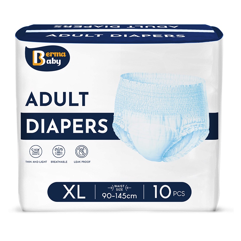 Bermababy Adult Diapers M/L/XL (10pcs/1pack) Disposable and Leak-Proof ...