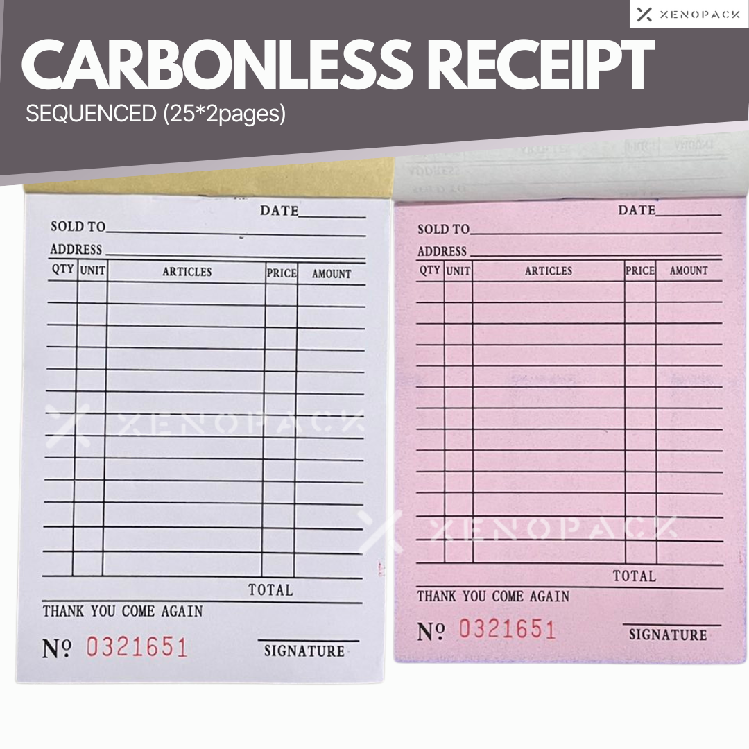 Carbonless Receipt Resibo With Carbon/Receipt paper 25pages*2 | Lazada PH