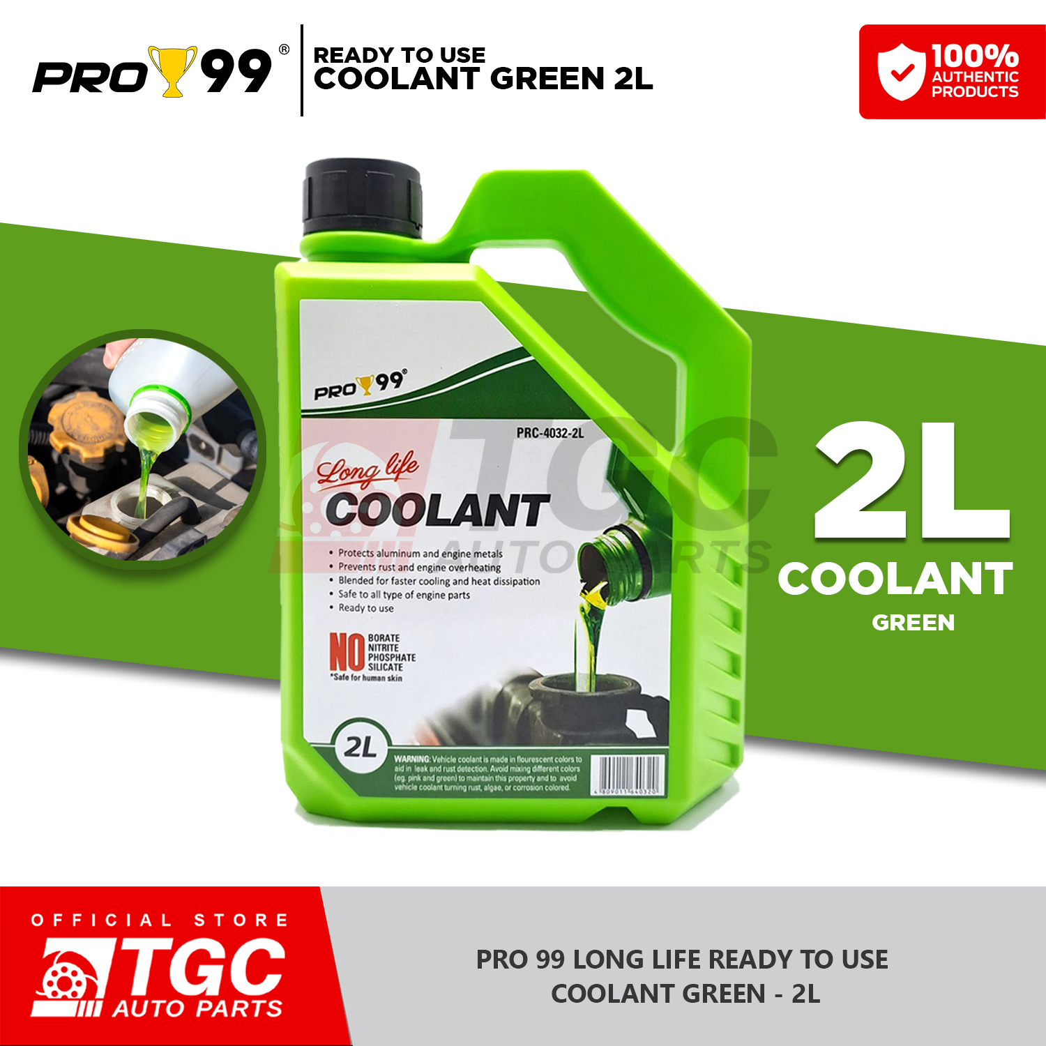PRO-99 Long Life Radiator Coolant / Ready to use Coolant Green 2 Liters ( 2L ) - 1pc | Lazada PH