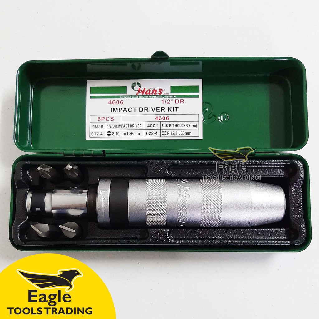 Hans 6 pcs Heavy Duty Impact Driver Kit 4606 | Grey | Lazada PH