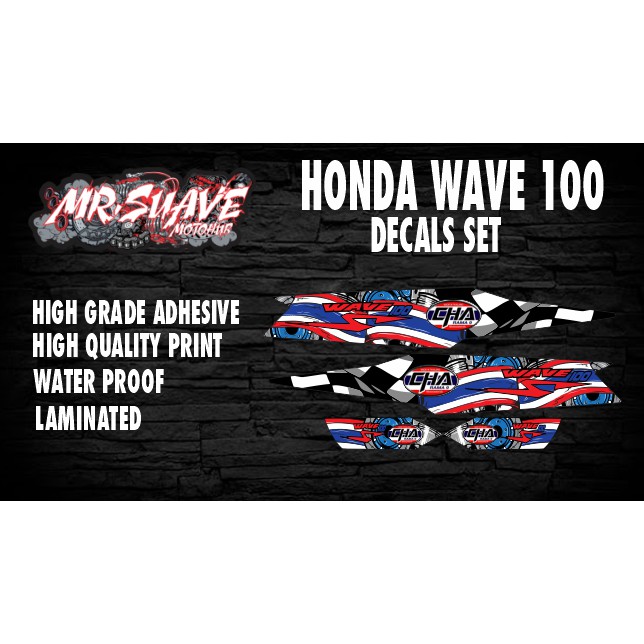 Honda Wave 100 Decals Set (Cha Rama) | Lazada PH