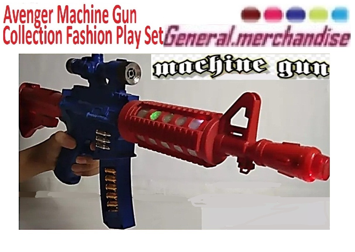GM. Wonderful Multi Color Avenger Red machine gun with light and sound ...