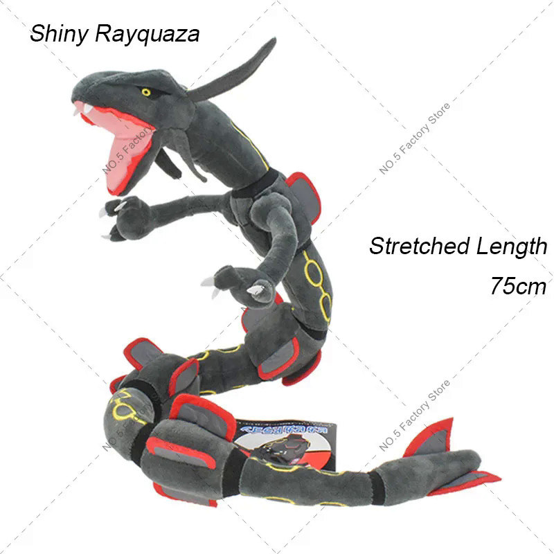 75cm Rayquaza Plush Toy Pokemon Green Dragon Rayquaza Soft Stuffed ...