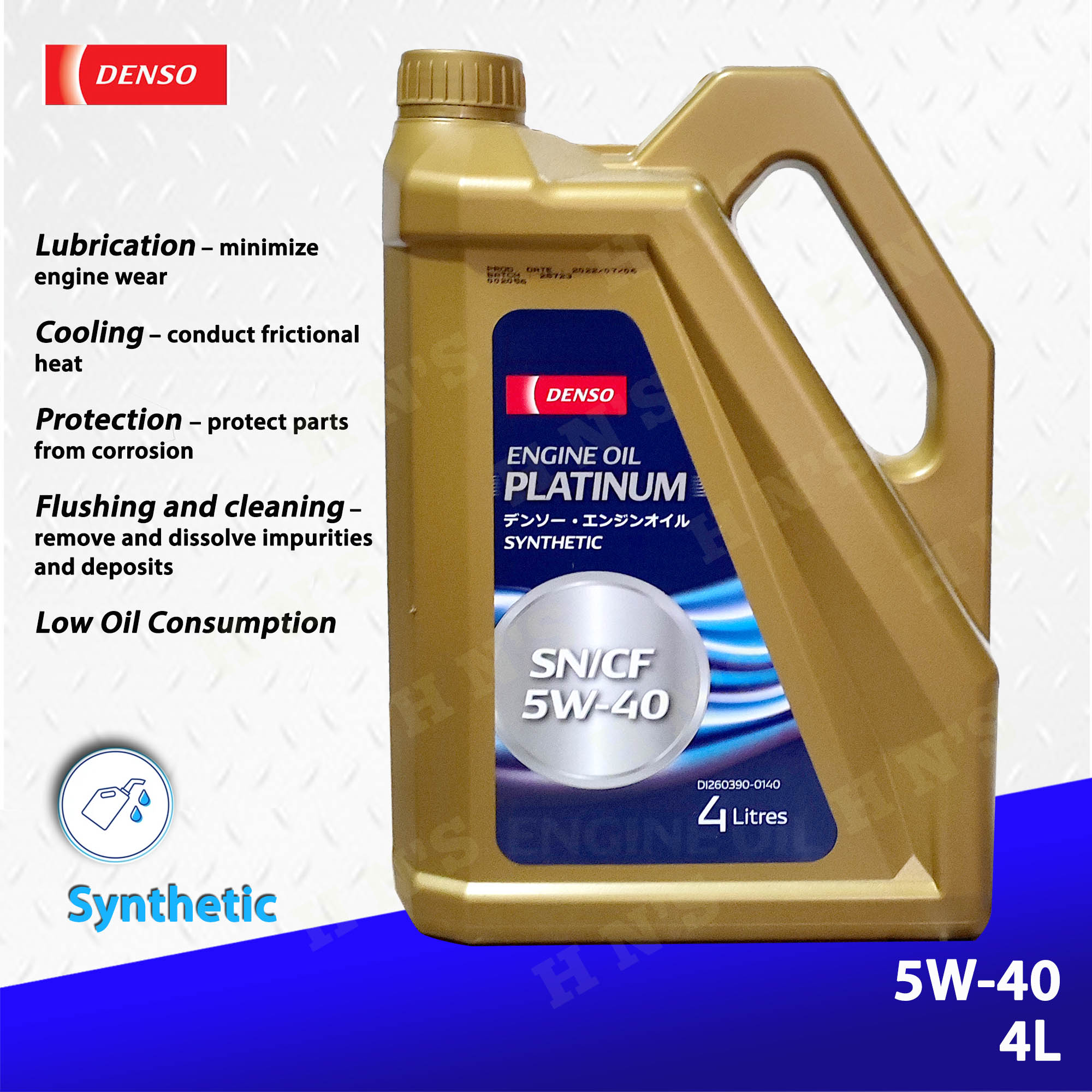 Denso Platinum SAE 5W-40 Full Synthetic Engine Oil 4L and 1L ( for gas ...