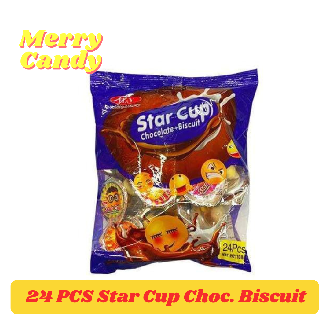 24 PCS Star Cup Chocolate Biscuit in a cup by H & Y | Lazada PH