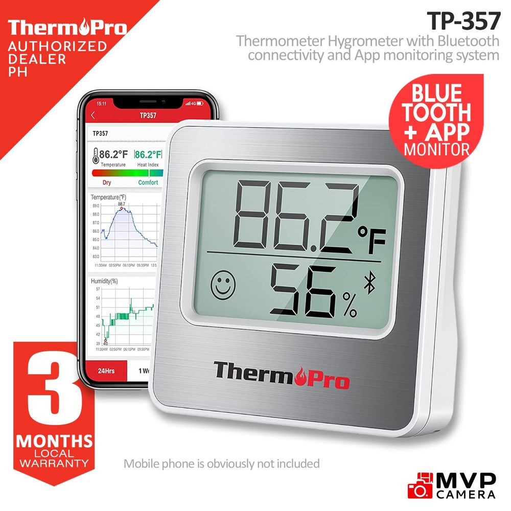 Thermopro TP-357 TP357 TP 357 Bluetooth Digital Indoor Hygrometer ...