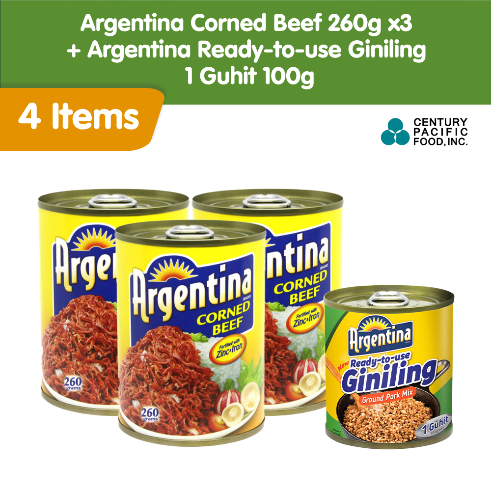Argentina Corned Beef 260g Pack of 3 + Argentina Ready-to-use Giniling ...