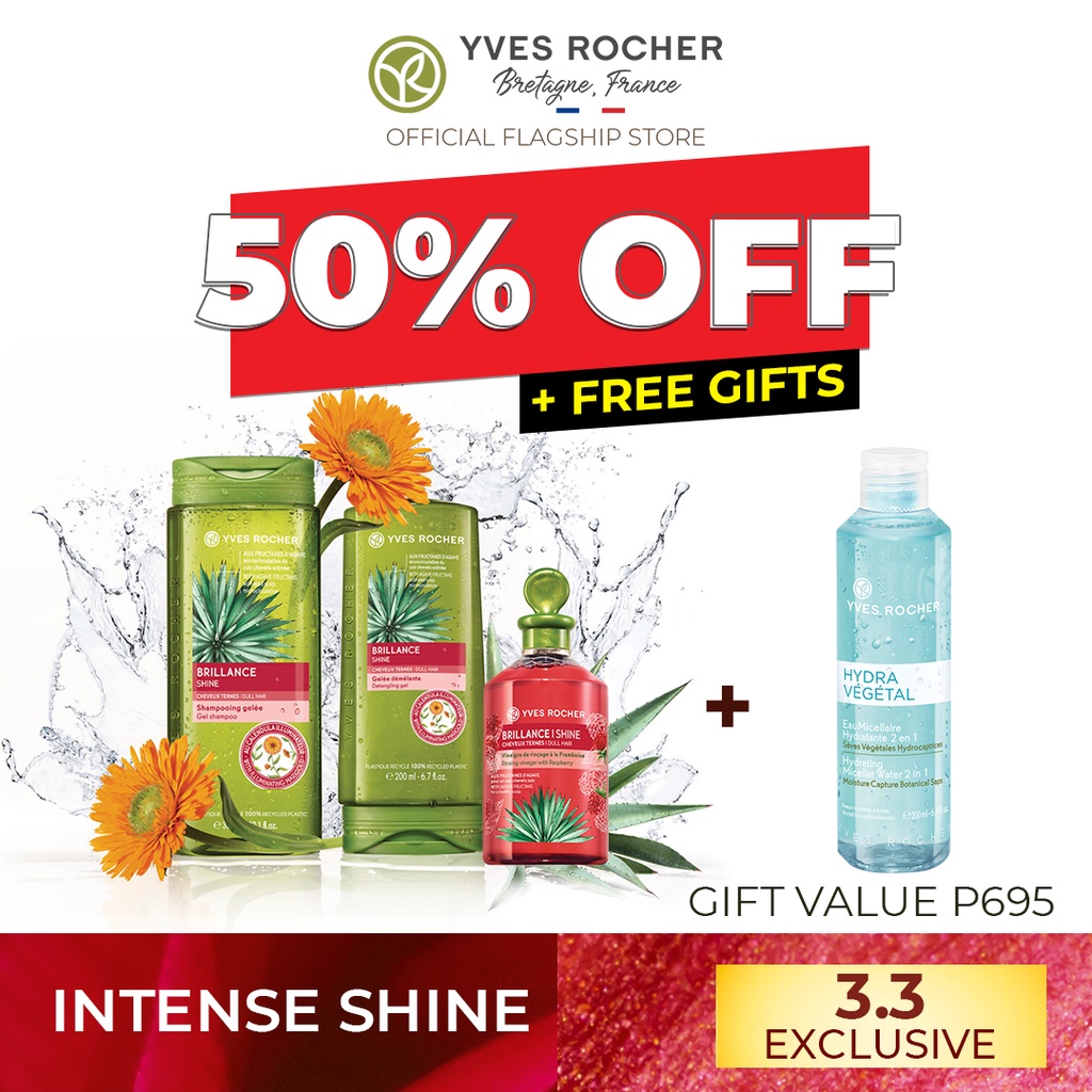 YVES ROCHER [3.3 Exclusive Bundle] Intense Hair Shine Complete Care ...
