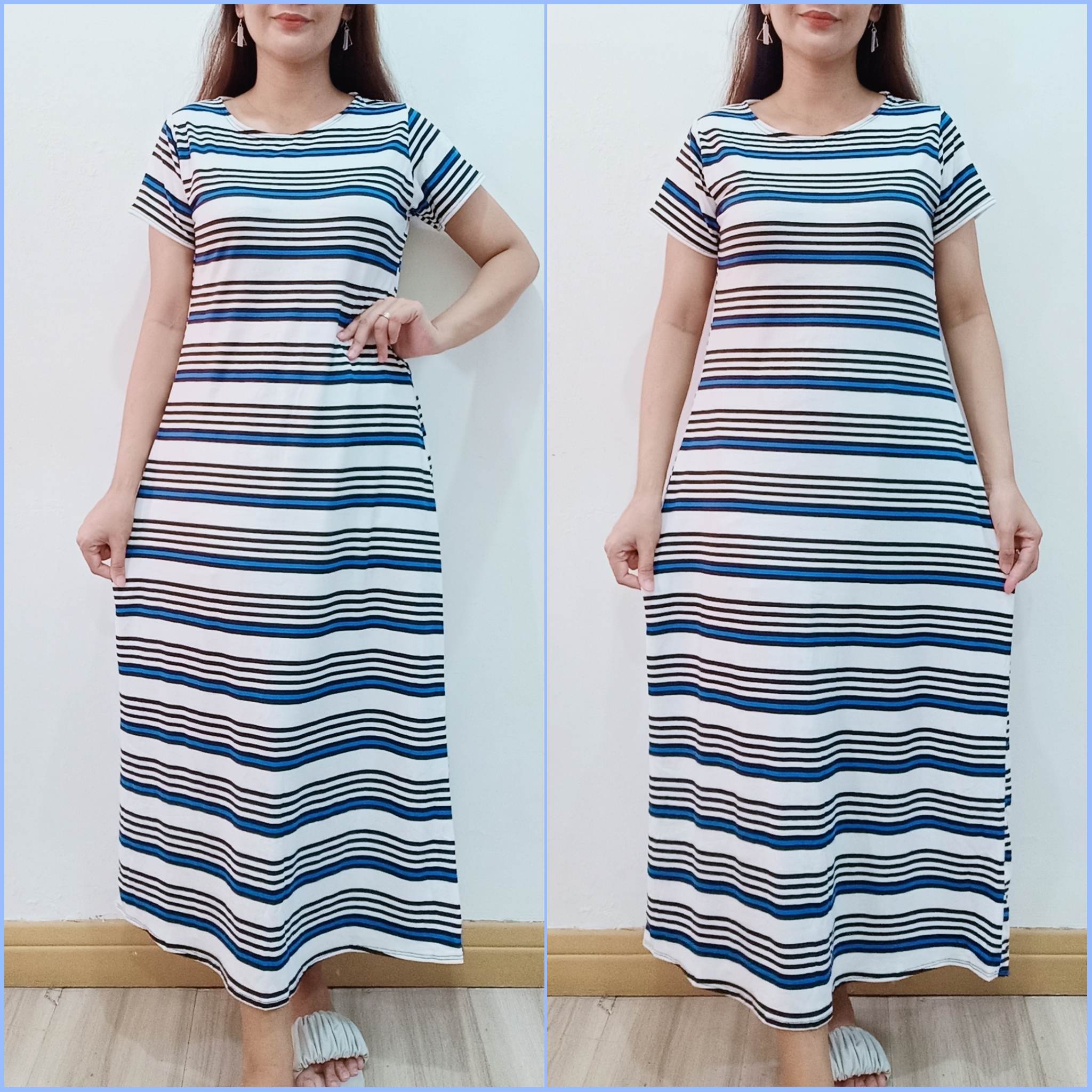 Nova Tri Color Stripes Maxi Dress | Lazada PH