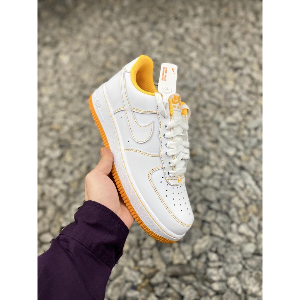 Prevalent Authentic Nike Air Force 1 Low White Yellow Suture Official ...