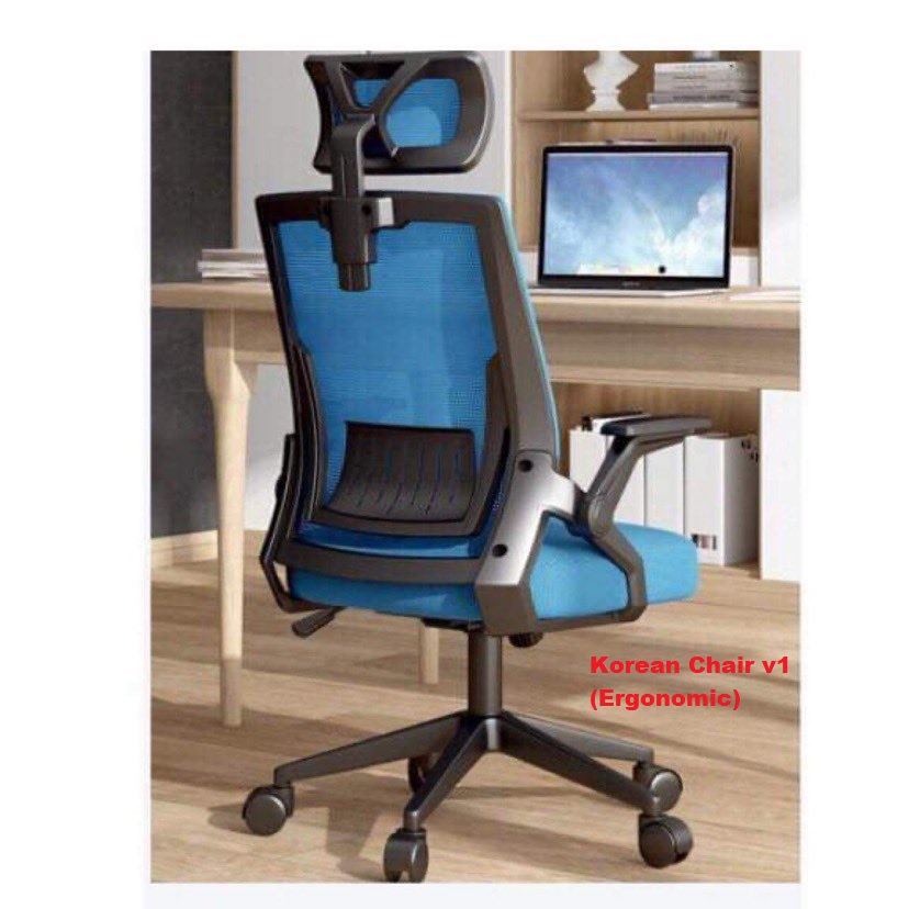 Korean Office Mesh Chair / High Back Ergonomic Office Chair / High ...