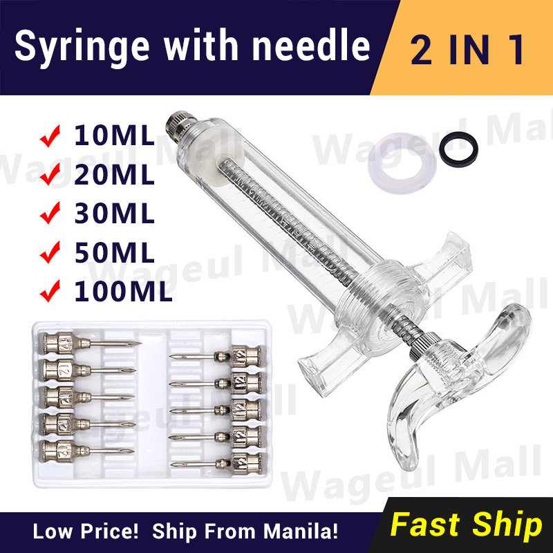 10/20/50/100ML Fiberglass syringe Heavy Duty Veterinary Injection ...