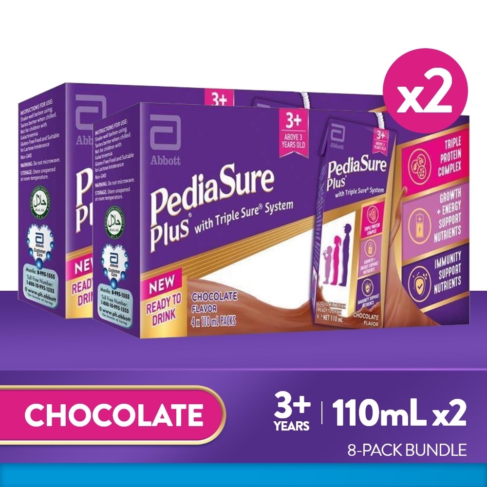 Pediasure Plus Ready to Drink Choco 110ML x 4 For Kids Above 3 Years ...