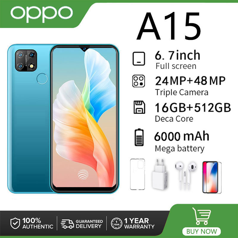 OPPO A15 cellphone 2022 16G+512GB mobile phone smart phone 6000mAh ...