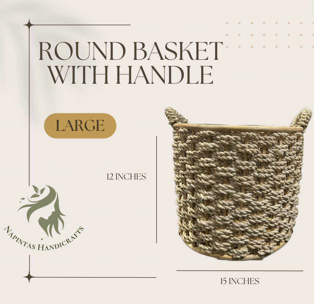 Rattan Round Planter/Basket with Handle | Lazada PH