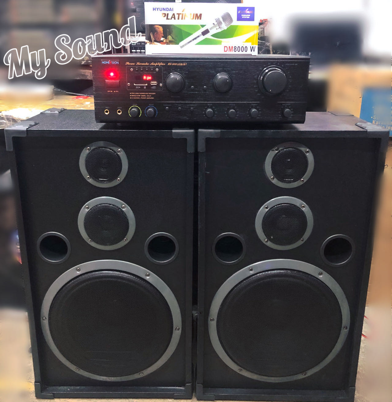 100% NEW D15 Speaker 500watts X 2 with amplifier w/ BT/FM/USB input and Platinum wired ...