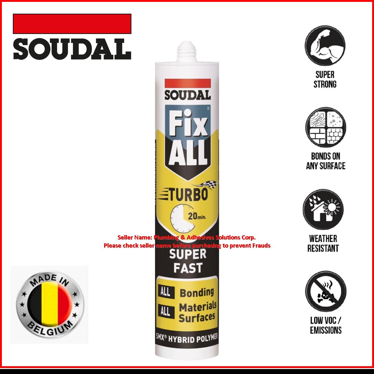 Soudal TURBO Fast Drying Sealant Quick Drying Sealant HYBRID Polymer ...