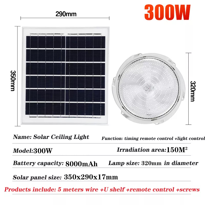 Solar Ceiling Lamp Solar LED Indoor Ceiling Chandelier Home Indoor ...