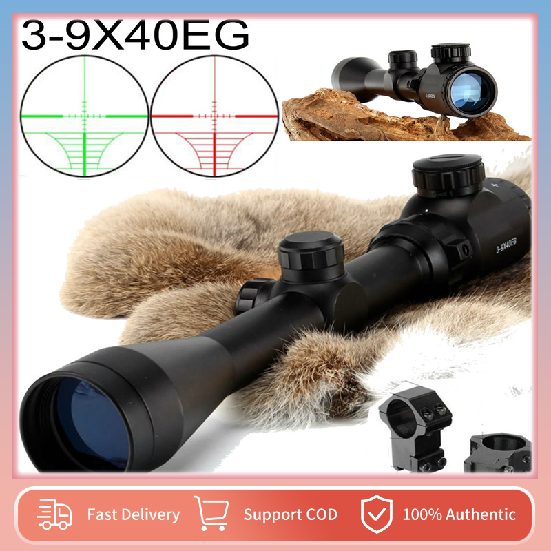 100% Original Tactical 3-9x40 EG Adjustable Optic Cross Sight Green Red ...