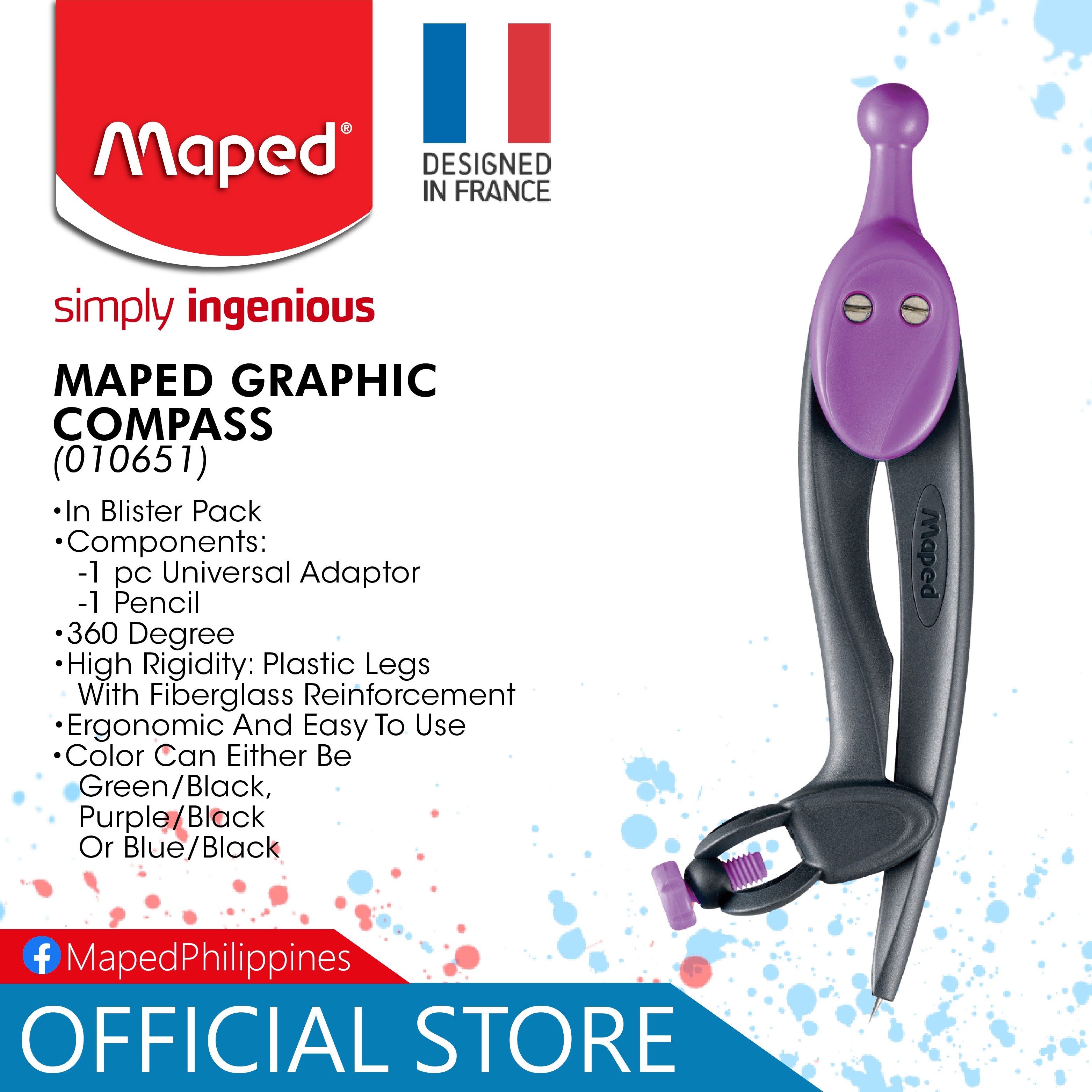 MAPED Graphic 360° Compass I Plastic I 019110 | Lazada PH