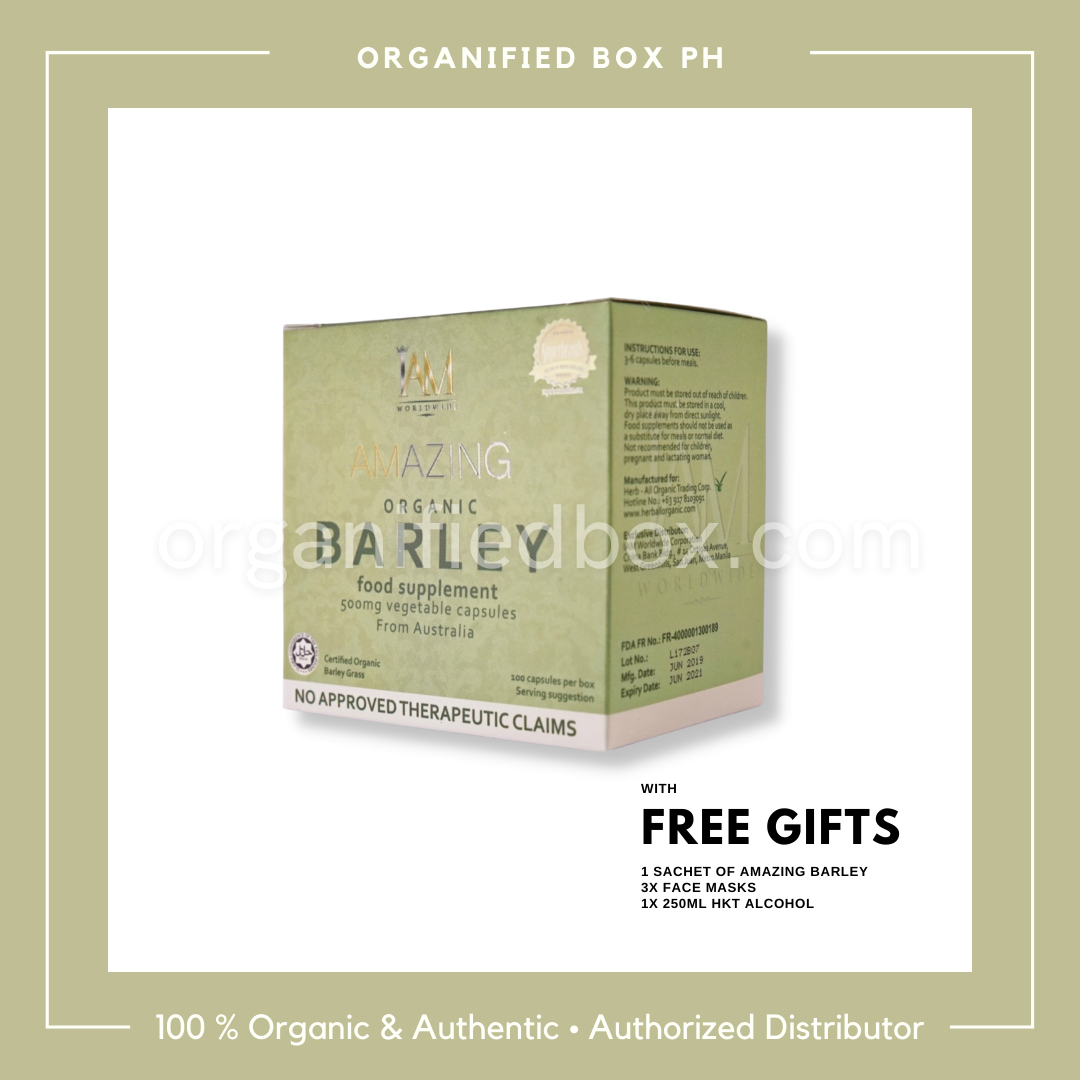 Amazing Pure Organic Barley 500mg Vegetable Capsules | IAMWorldwide ...