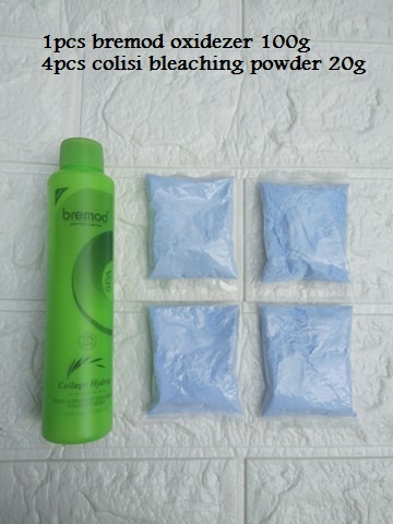 1pc Bremod Oxidizer 100ml and 4pcs Colisi Bleaching Powder 20g for Hair ...