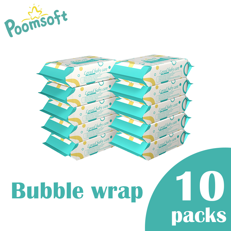 Poomsoft 80 Pcs Alcohol-Free Unscented Baby Wipes Wet Tissue Wipes In ...